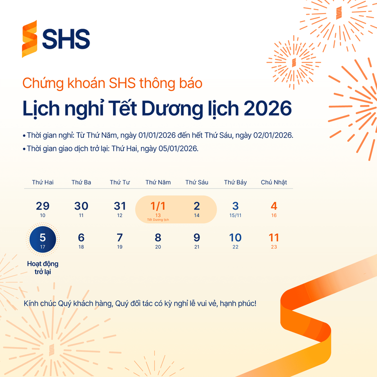 SHS THÔNG BÁO LỊCH NGHỈ LỄ TẾT DƯƠNG LỊCH 2026 | shs.com.vn