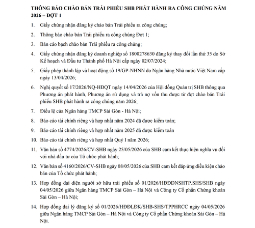 THÔNG BÁO CHÀO BÁN TRÁI PHIẾU SHB PHÁT HÀNH RA CÔNG CHÚNG NĂM 2026 ...